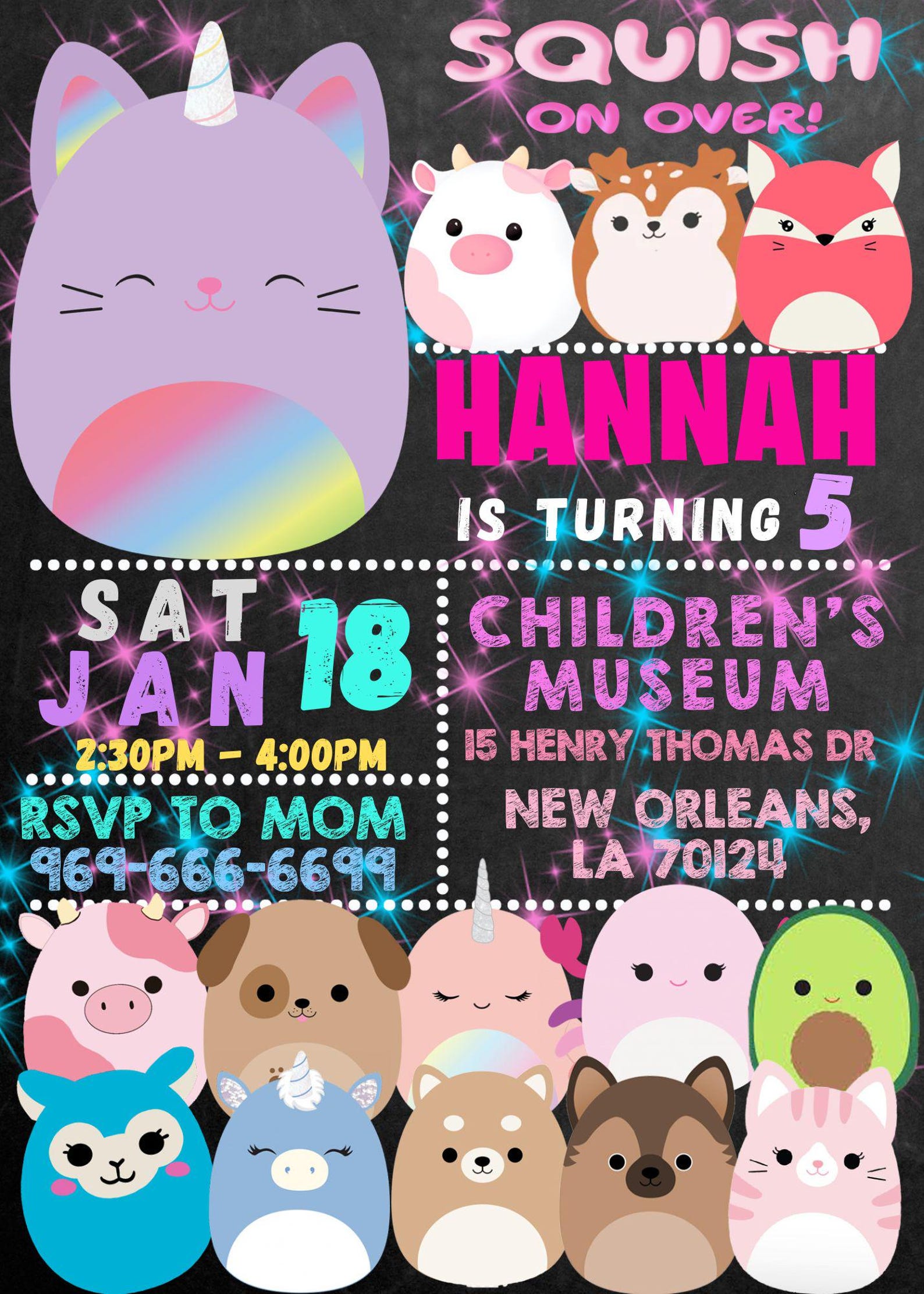 Squishmallow Invitation, Squishmallows Birthday Invitation ...