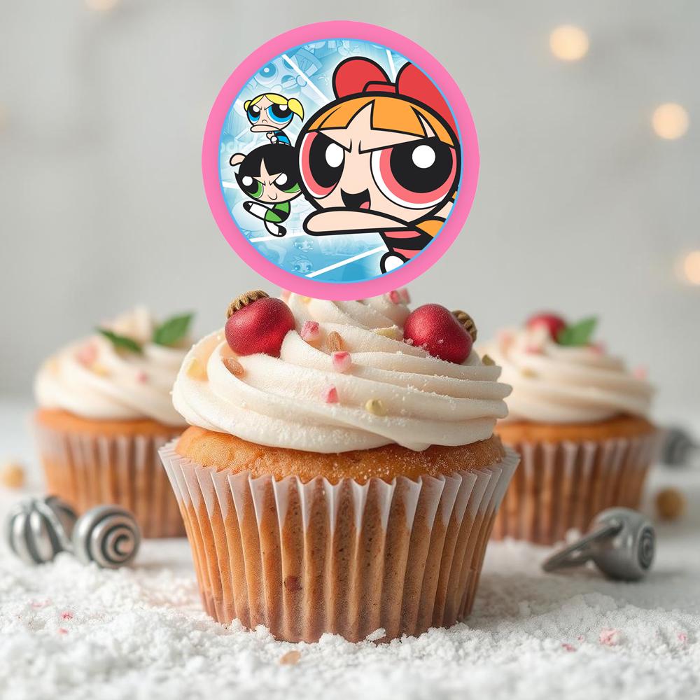 Powerpuff Girls Cupcake Toppers, Powerpuff Girls, Digital Cupcake ...