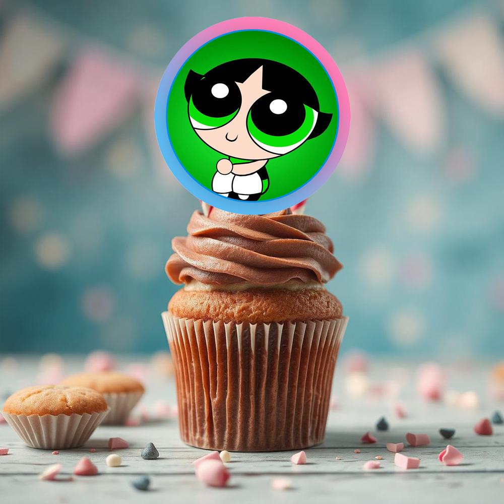 Powerpuff Girls Cupcake Toppers, Powerpuff Girls, Digital Cupcake ...