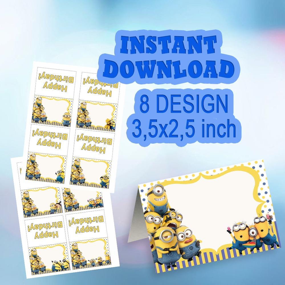 Minion Despicable Me Labels, Printable Minions Food Tent Cards, Minion ...