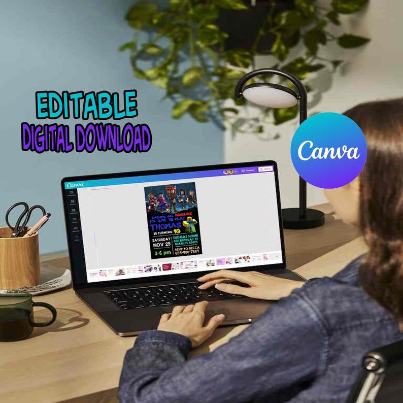 Roblox Invitation, Roblox Birthday Invitation, Roblox Game Party, Kids ...