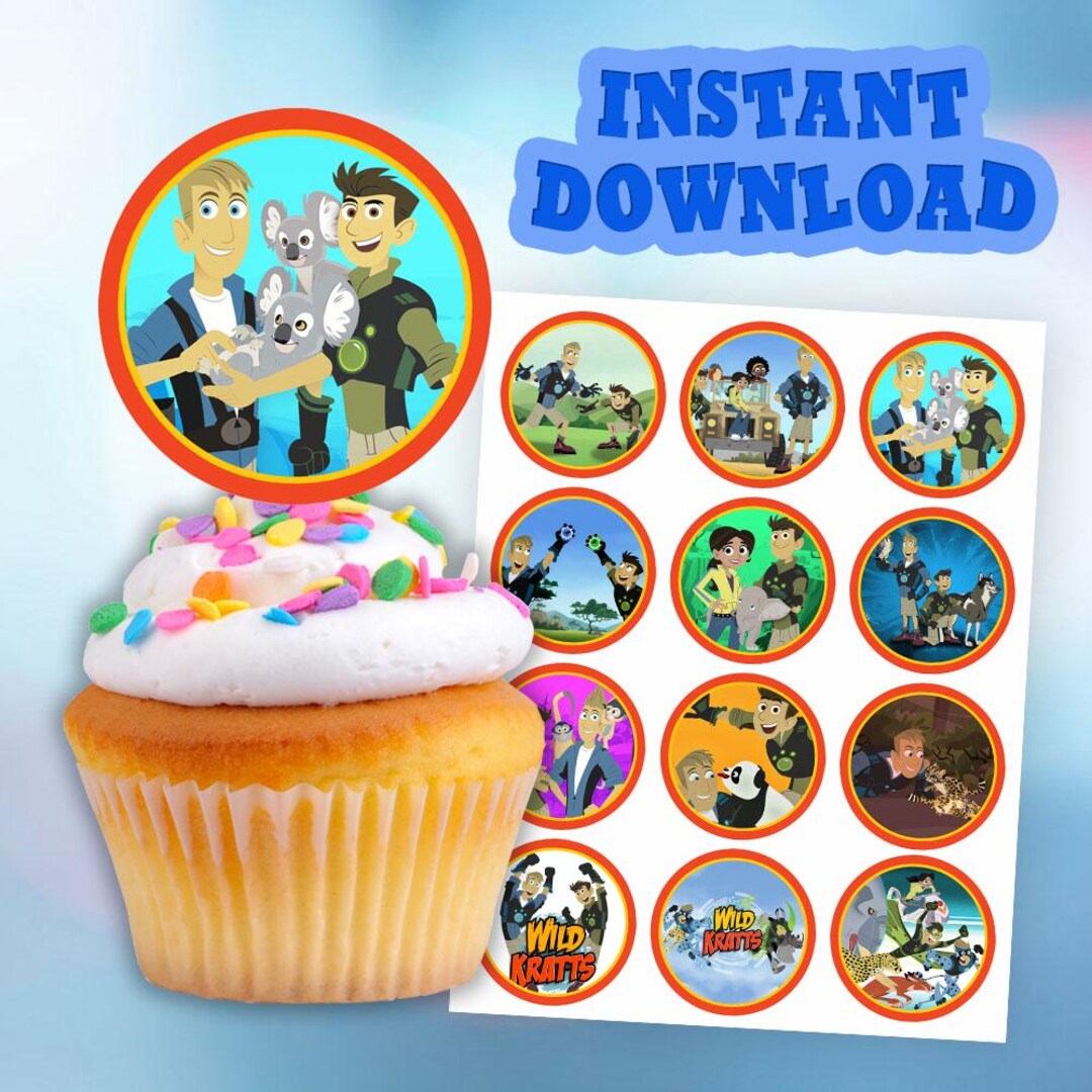 Wild Kratts Cupcake Toppers, Wild Kratts Toppers, Digital Cupcake ...