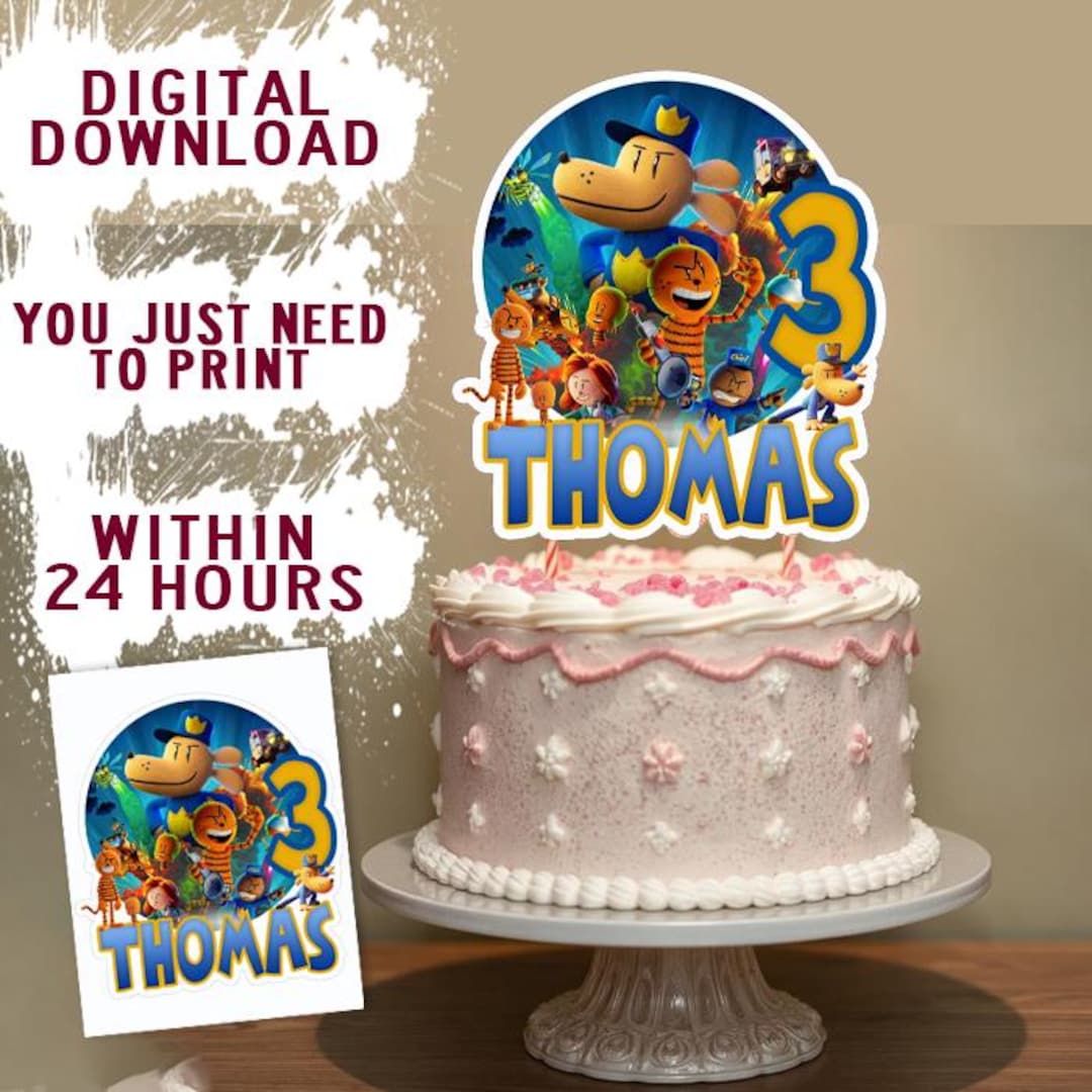 Customizable Dog Man Cake Topper, Dog Man Cake Topper, Dogman Birthday ...