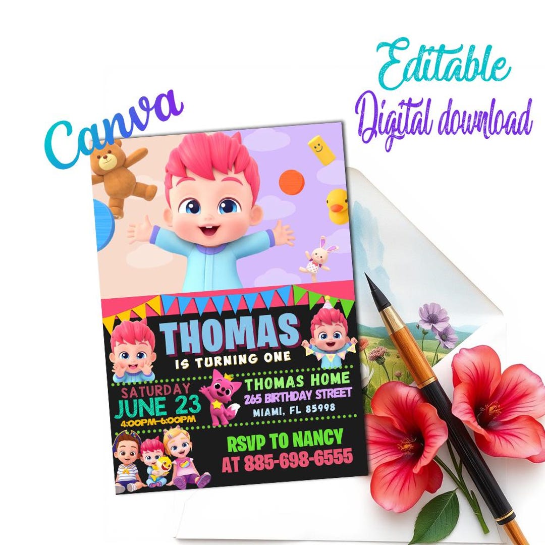 Bebefinn Birthday Invitation, Bebefinn Invitation, Bebefinn Birthday ...