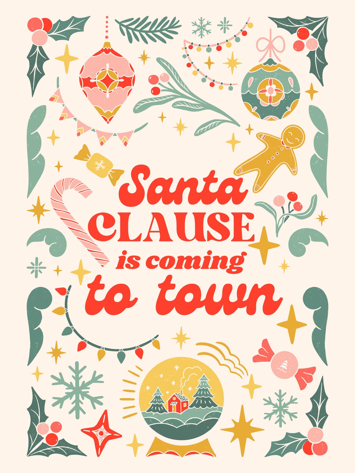 Santa Clause is Coming to Town Poster - Etsy