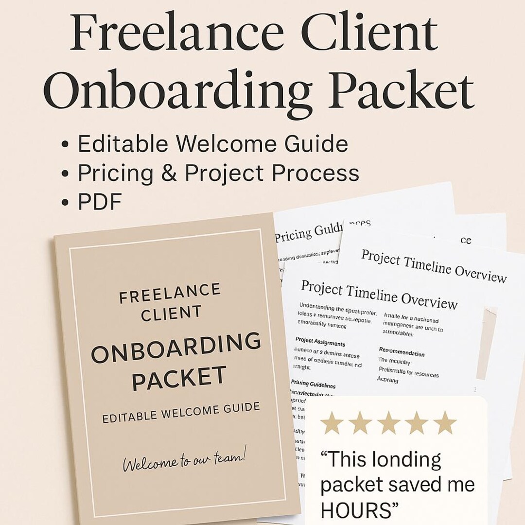Freelance Client Onboarding Packet – Editable Welcome Guide, Pricing ...