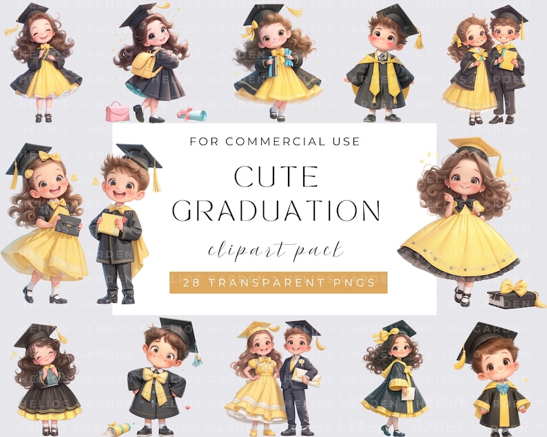 Graduation Boys and Girls Clipart, Little Graduation Download ...