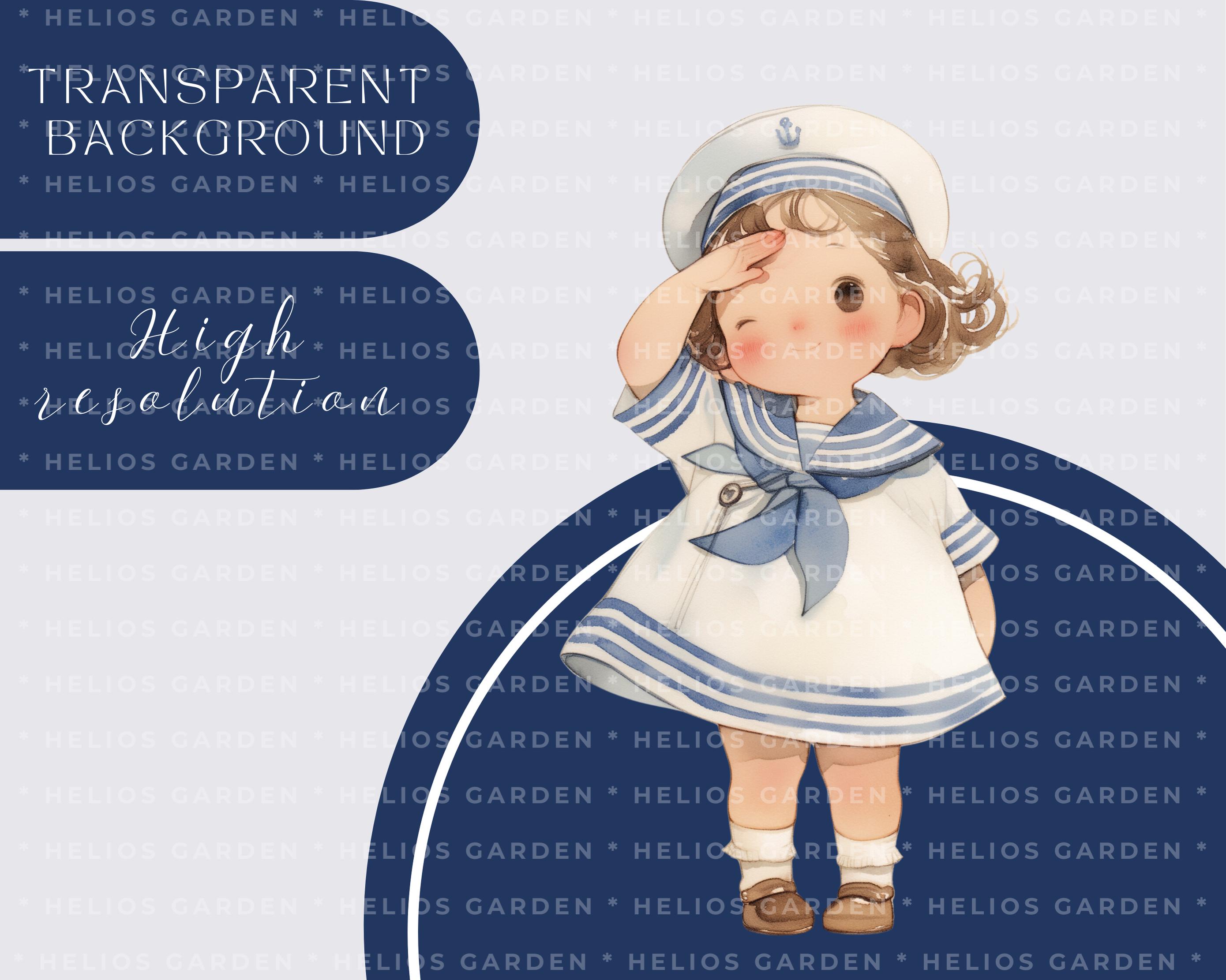 Watercolor Little Sailor Clipart Set, Nautical Kids Clipart , Cute Navy ...