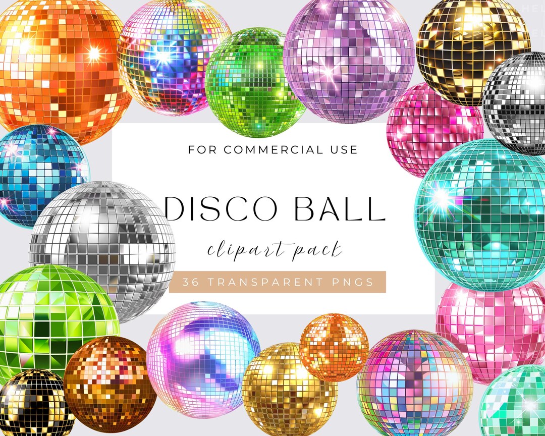 Disco Balls Clipart, Dance Party Graphics, PNG Light Bursts, Mirror ...