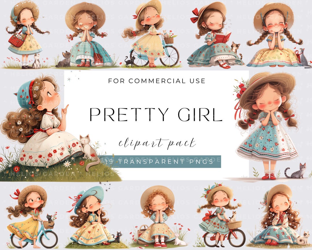 Watercolor Girl Clipart: Whimsical Pngs for Junk Journals (digital ...
