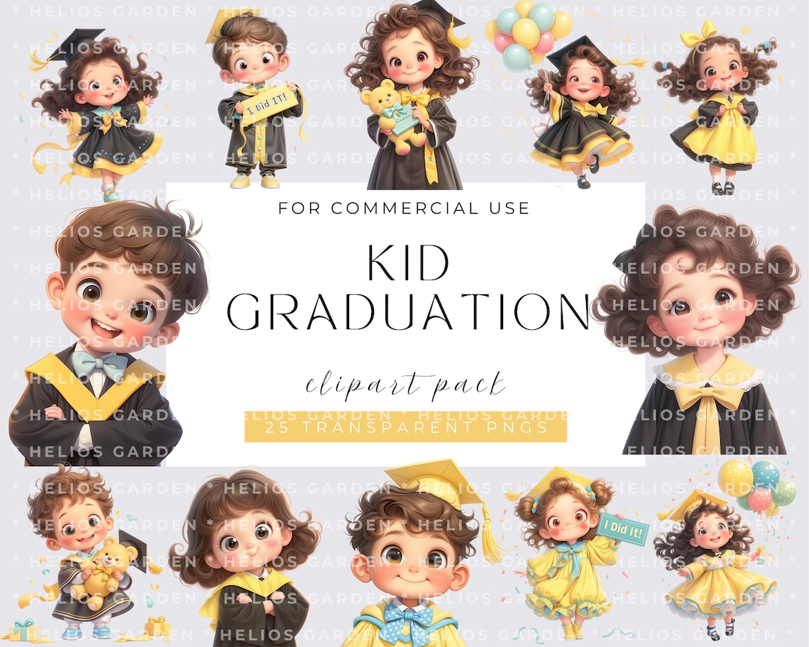 Graduation Boys and Girls Clipart, Graduation Digital Download ...