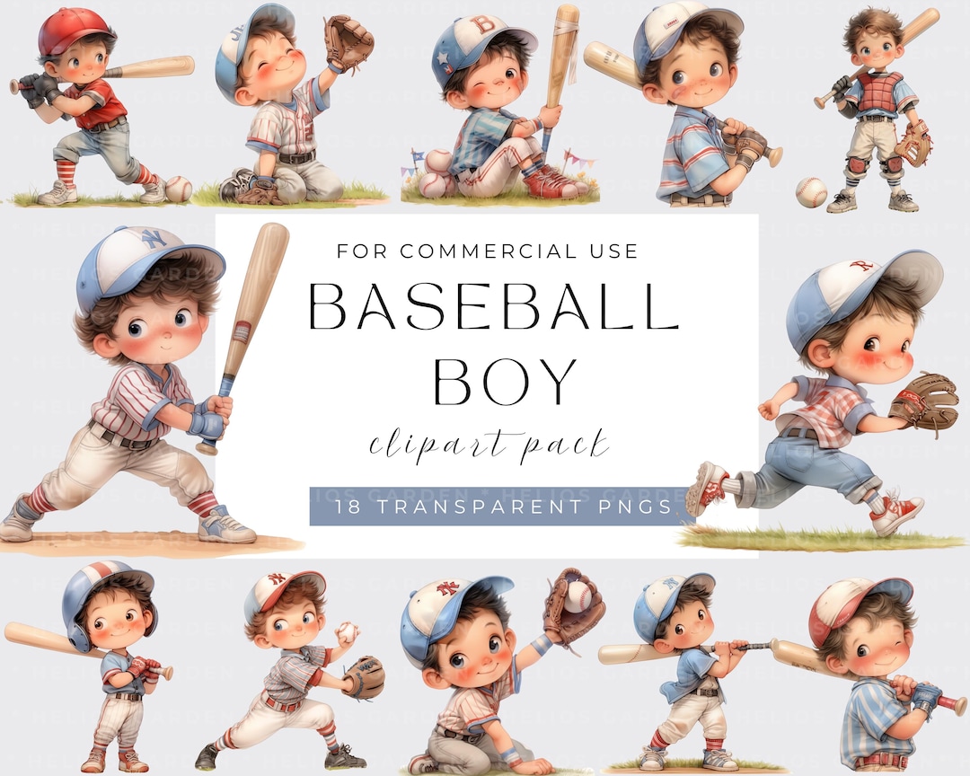 Watercolor Baseball Boy Clipart, Boy Clipart: Sport Nursery Art ...