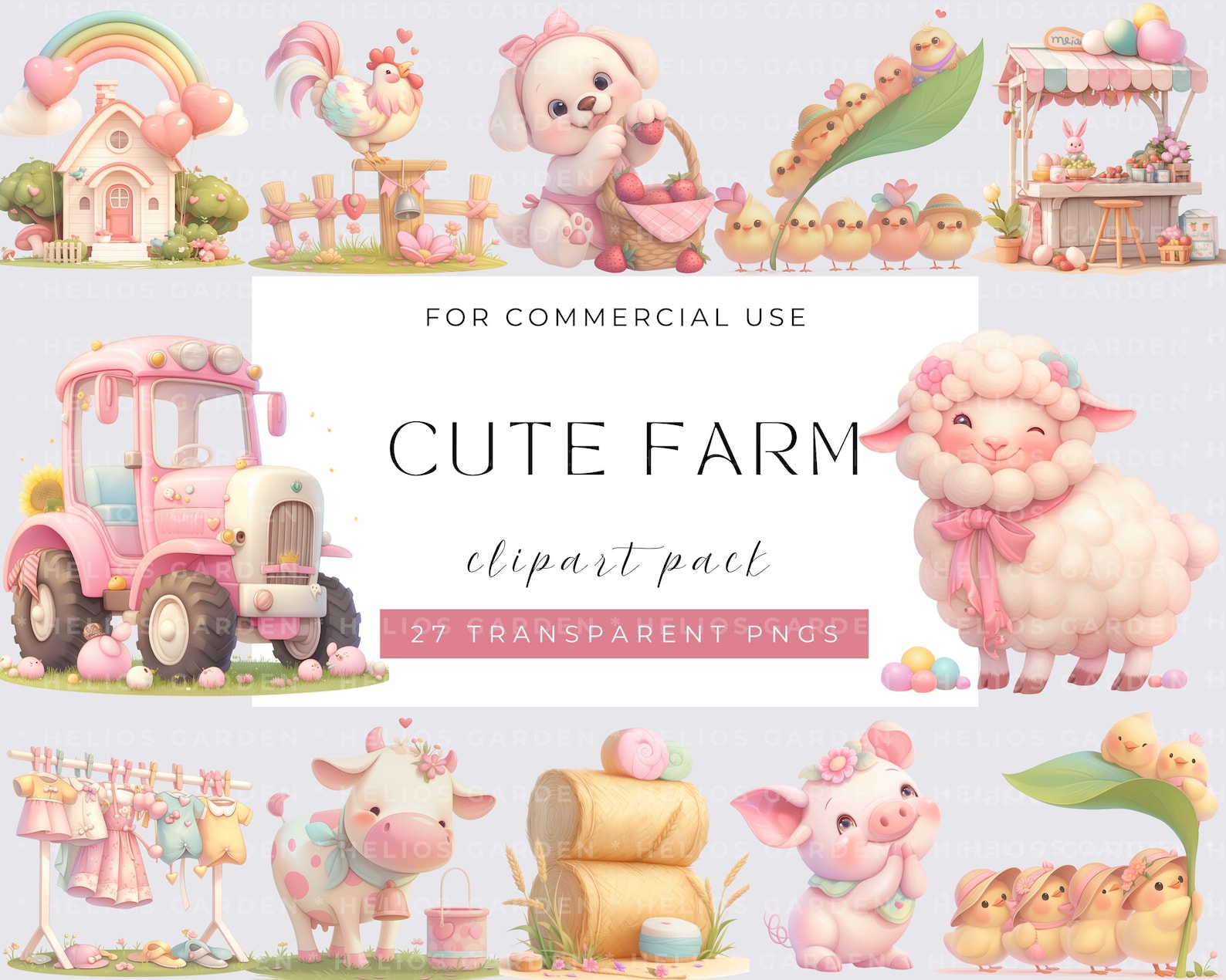 Watercolor Farm Clipart Happy Farm Clipart - Watercolor Farm Life ...