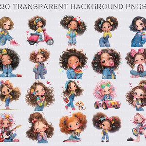 Watercolor Girl in Denim, Girl Clipart, Cute Girl Clipart | Whimsical ...