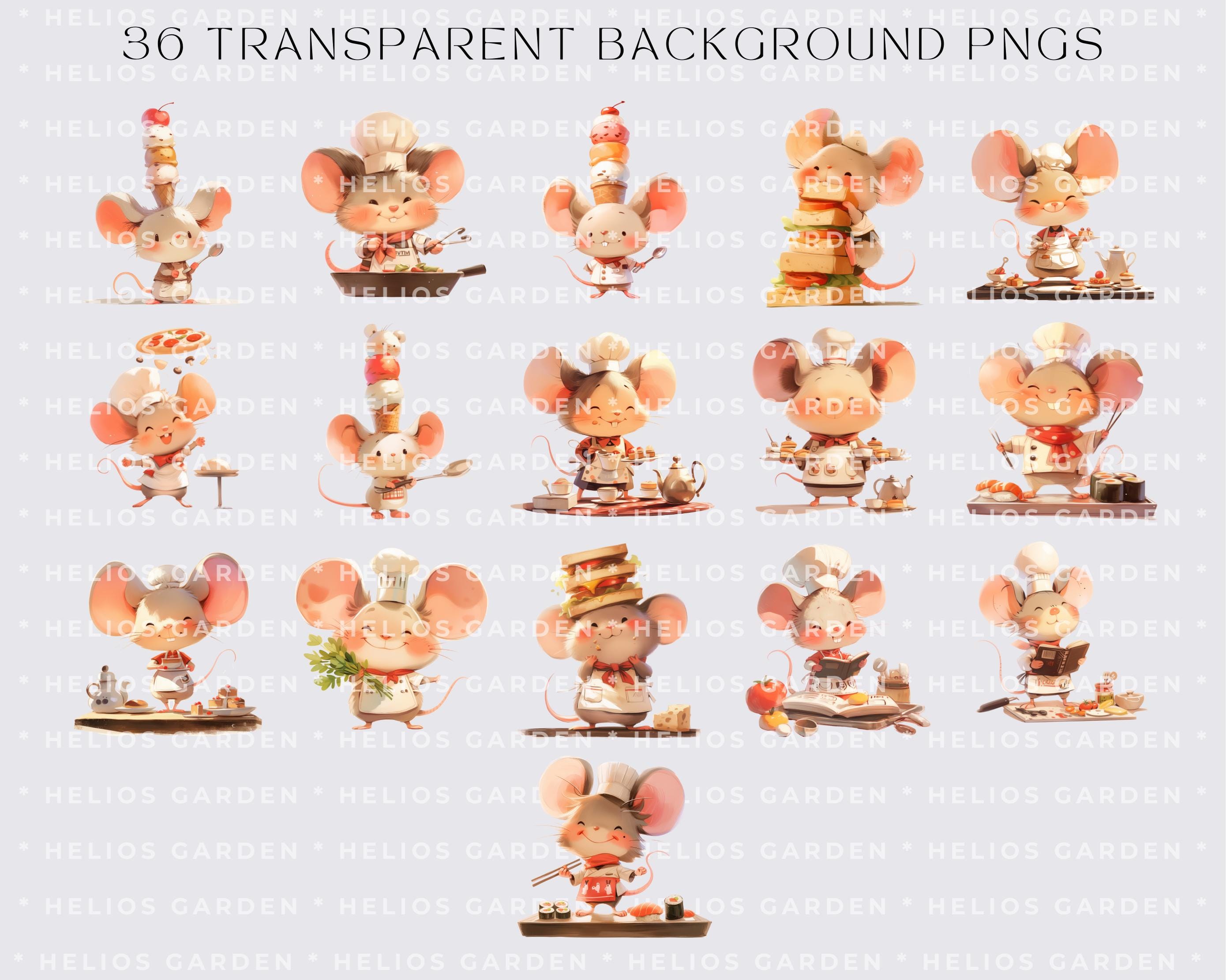 Quirky Mouse Chef Clipart Hilarious Mice PNG Whimsical Mouse ...