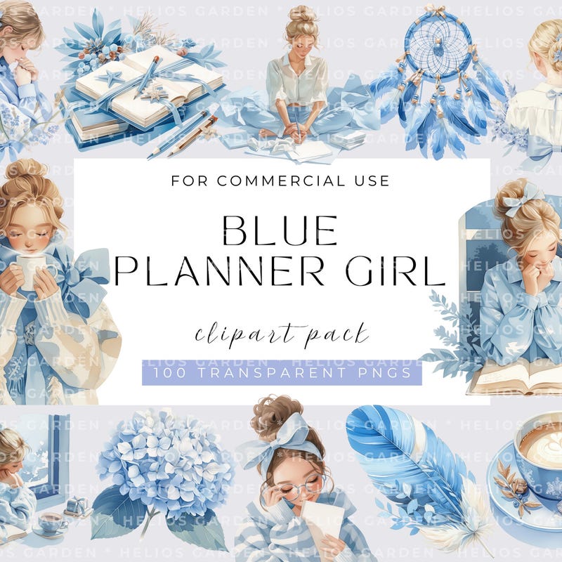 Planner Girl Clipart - Etsy