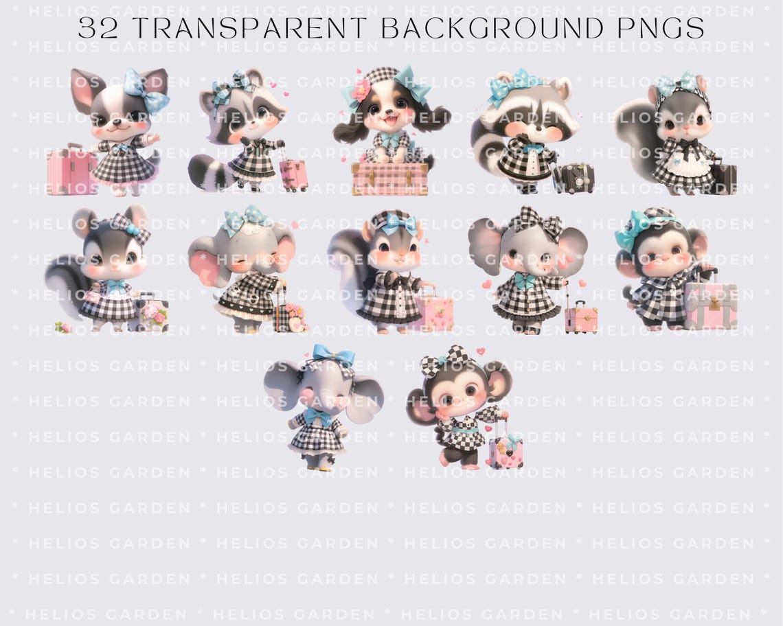 Adventurous Animals Traveler Clipart Animals Clipart Cute Wildlife ...