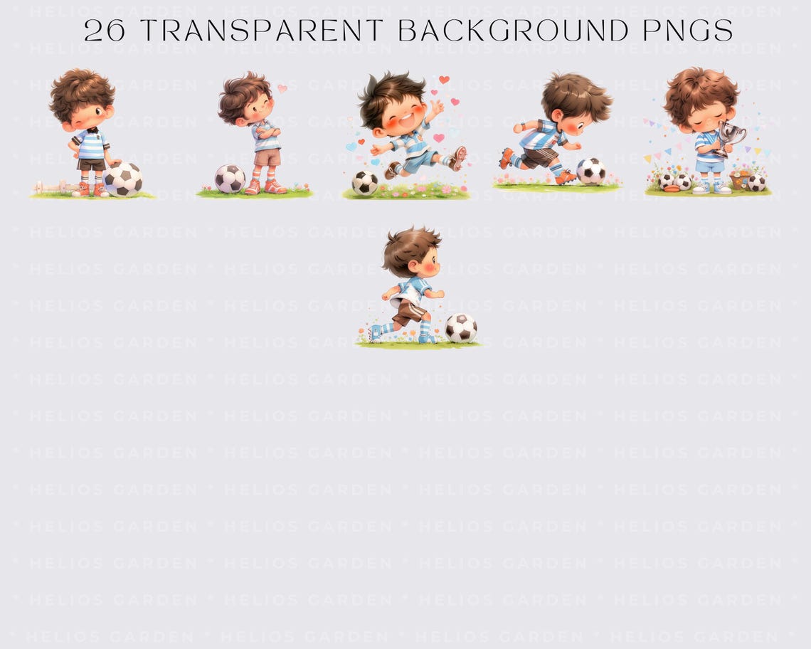 Watercolor Soccer Boy Clipart - Watercolor Sport Boy Clipart - Boy Png ...