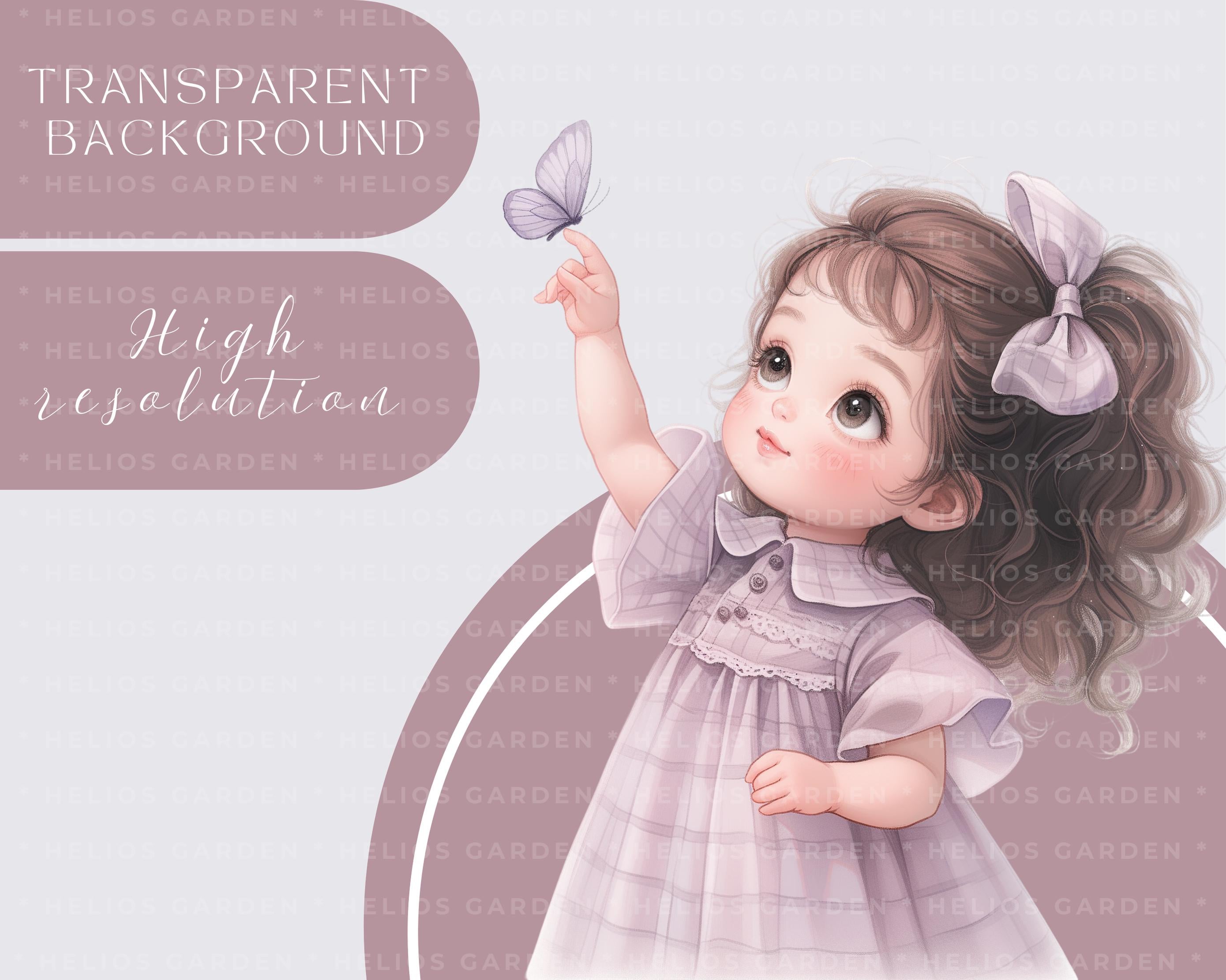 Watercolor Cute Little Girl Clipart Bundle Girls Clip Art, Cute Girl ...