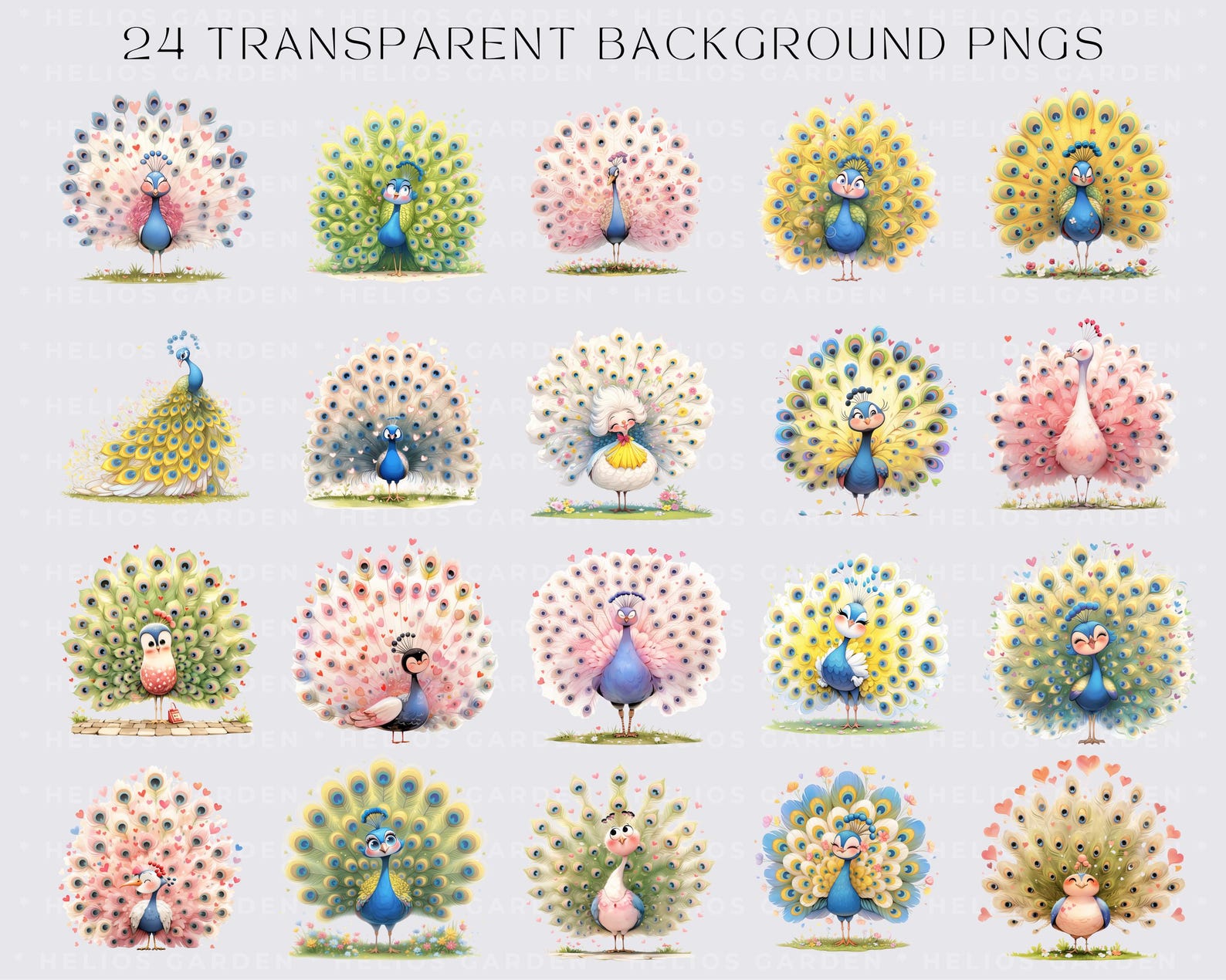 Quirky Peacock Clipart Cute Peacock Magical Peacock Perfect for Digital ...
