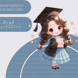 Graduation Boys and Girls Clipart, Chibi Graduation Download ...