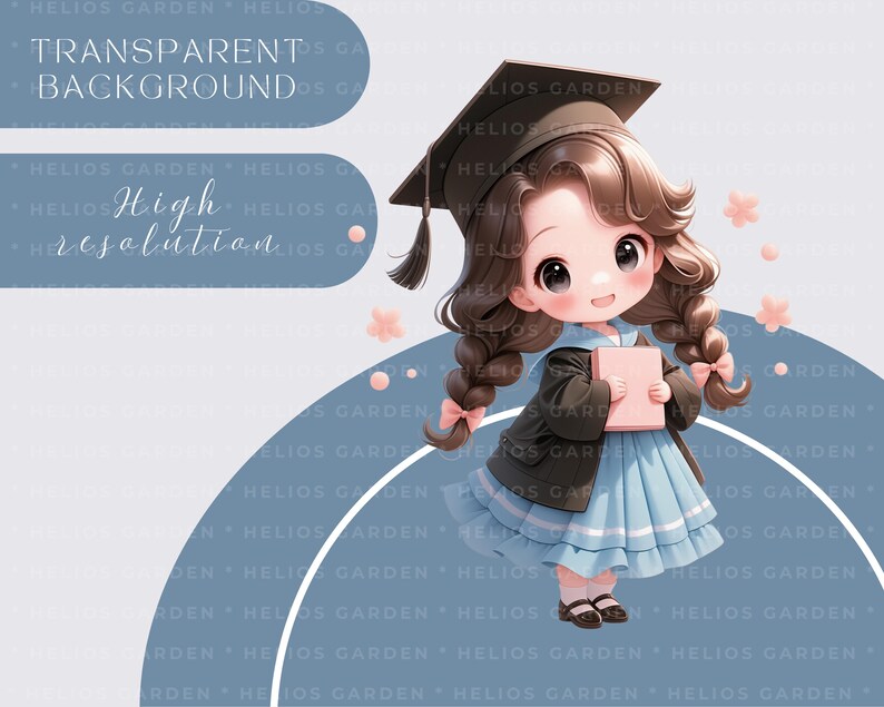 Graduation Boys and Girls Clipart, Chibi Graduation Download ...