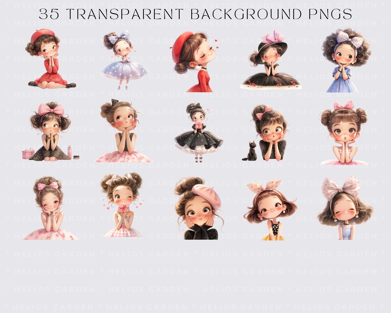 Lovely Girl Clipart, Watecolor Whimsical Girl, Funny Girl, Quirky Girl ...