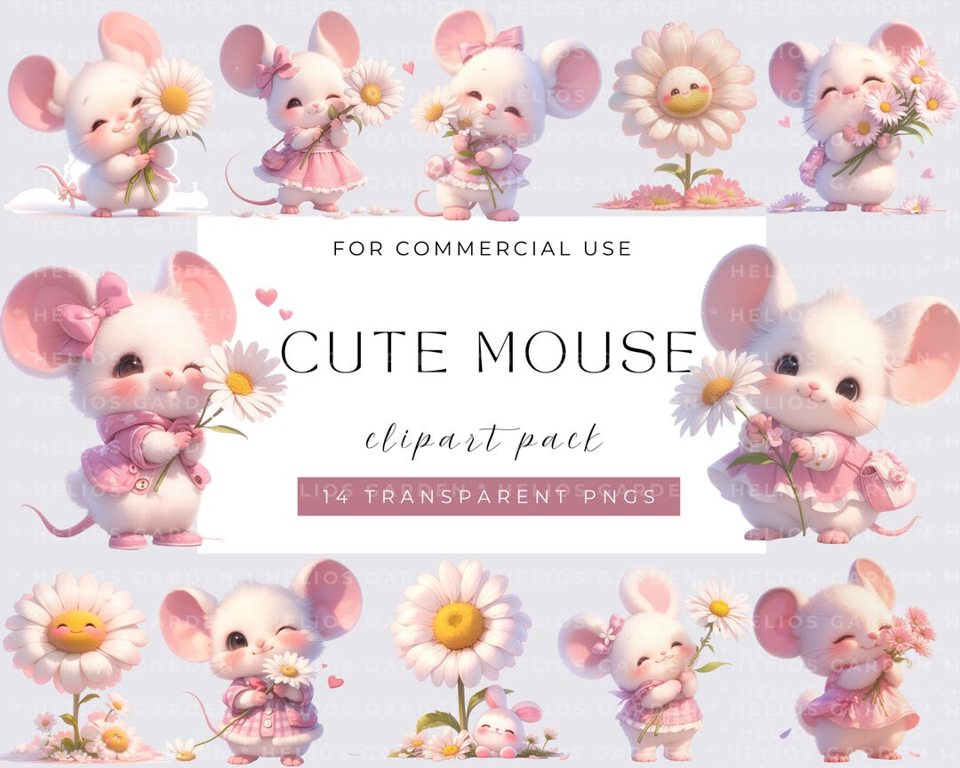 Cute Mouse Clipart Quirky Mice PNG Whimsical Mouse Sublimation Funny ...