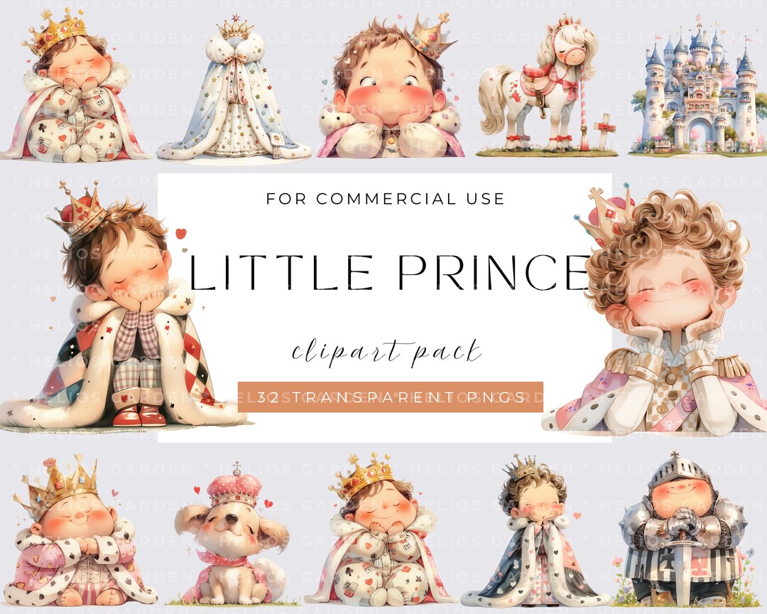 Little Prince Watercolor Clipart: Party Decor, DIY Crafts (digital ...