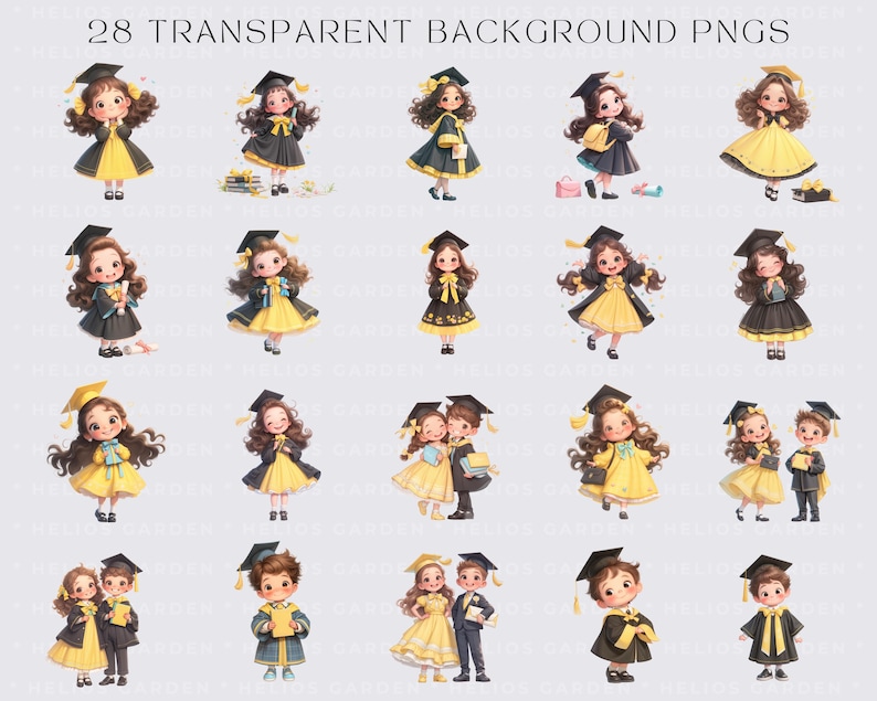 Graduation Boys and Girls Clipart, Little Graduation Download ...