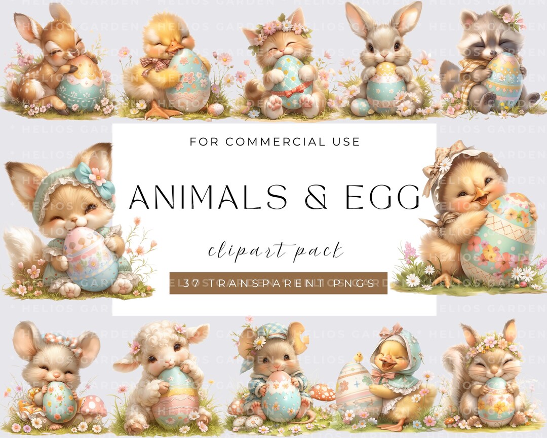 Easter Animals Clipart Bundle, Easter Clipart, Easter Graphics, Easter ...