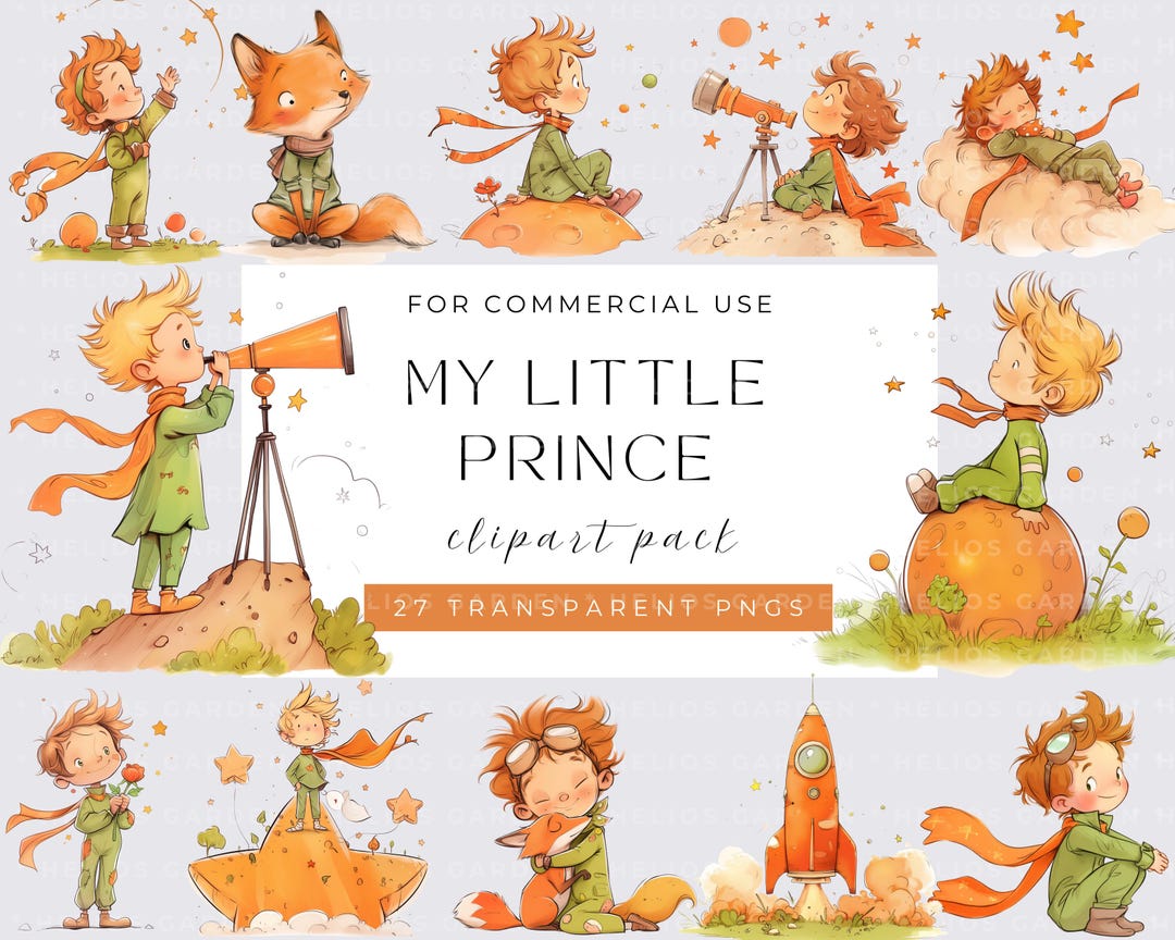My Little Prince Clipart Cute Prince Printable Little Prince Watercolor ...