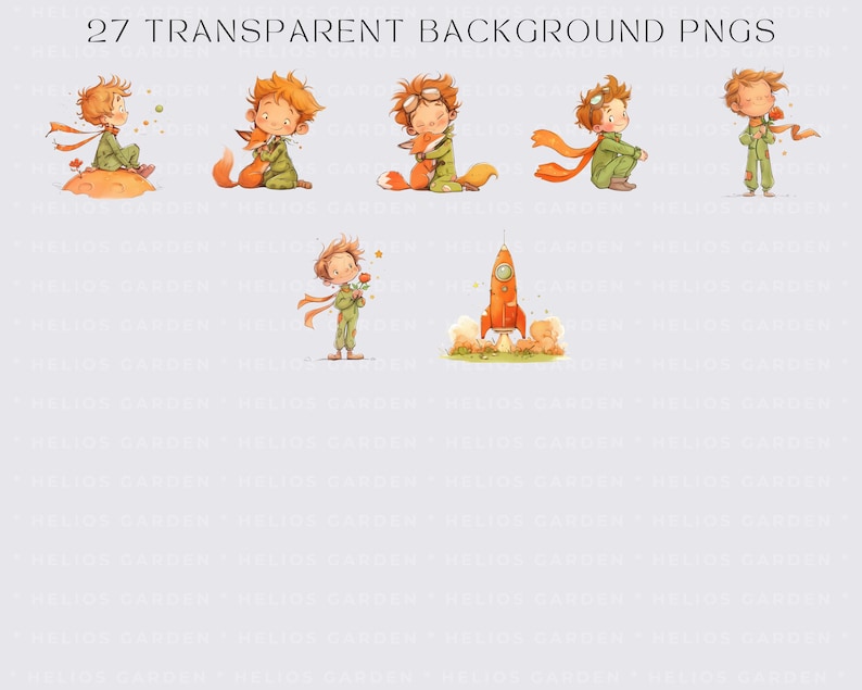 My Little Prince Clipart Cute Prince Printable Little Prince Watercolor ...