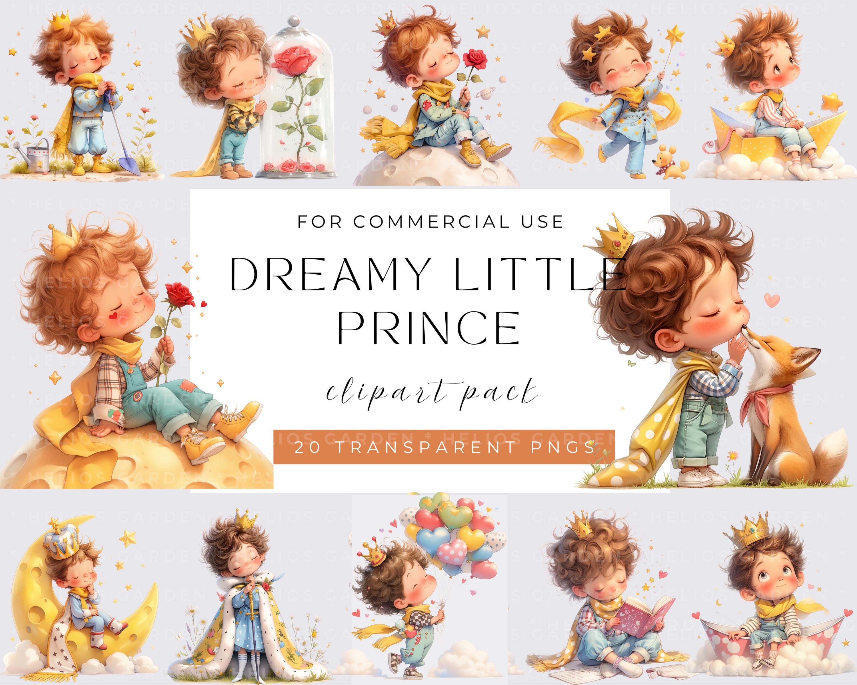 Watercolor Little Prince Clipart Cute Prince Printable Little Prince ...