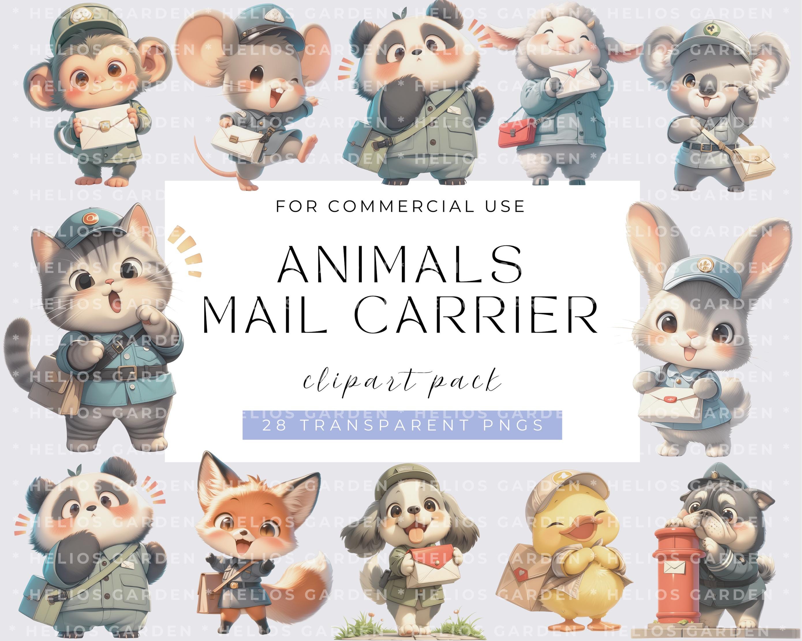 Cute Animals Mail Carrier Clipart Set With Adorable Woodland Creatures ...