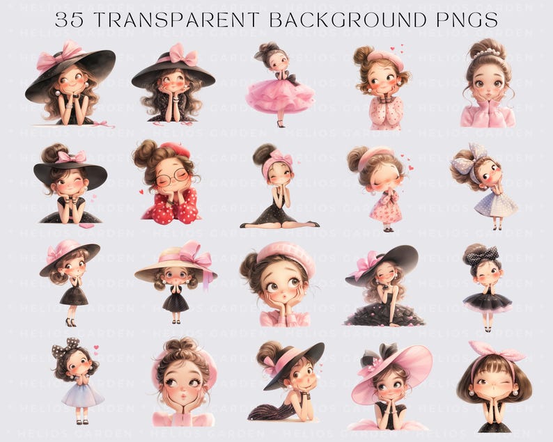 Lovely Girl Clipart, Watecolor Whimsical Girl, Funny Girl, Quirky Girl ...