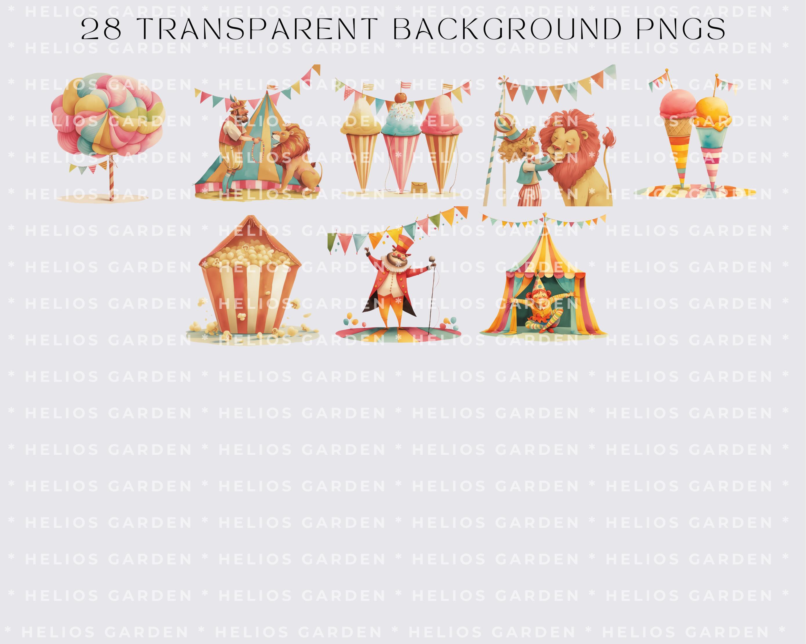 Circus Clipart With Colorful Big Top Tent and Fun Carnival Elements ...