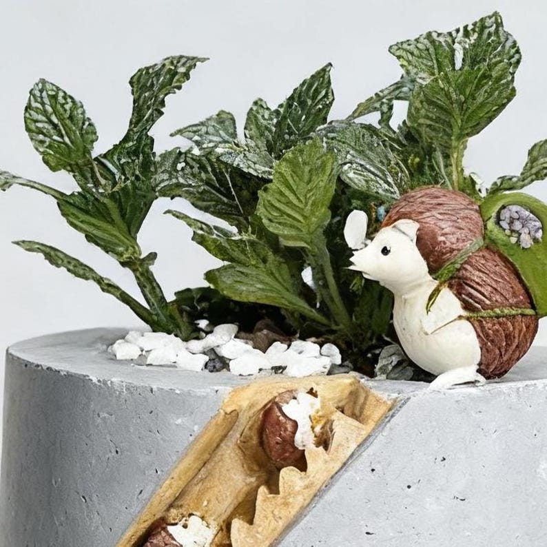 Hedgehog Planter With Water Feature, Resin Succulent Pot for Indoor ...