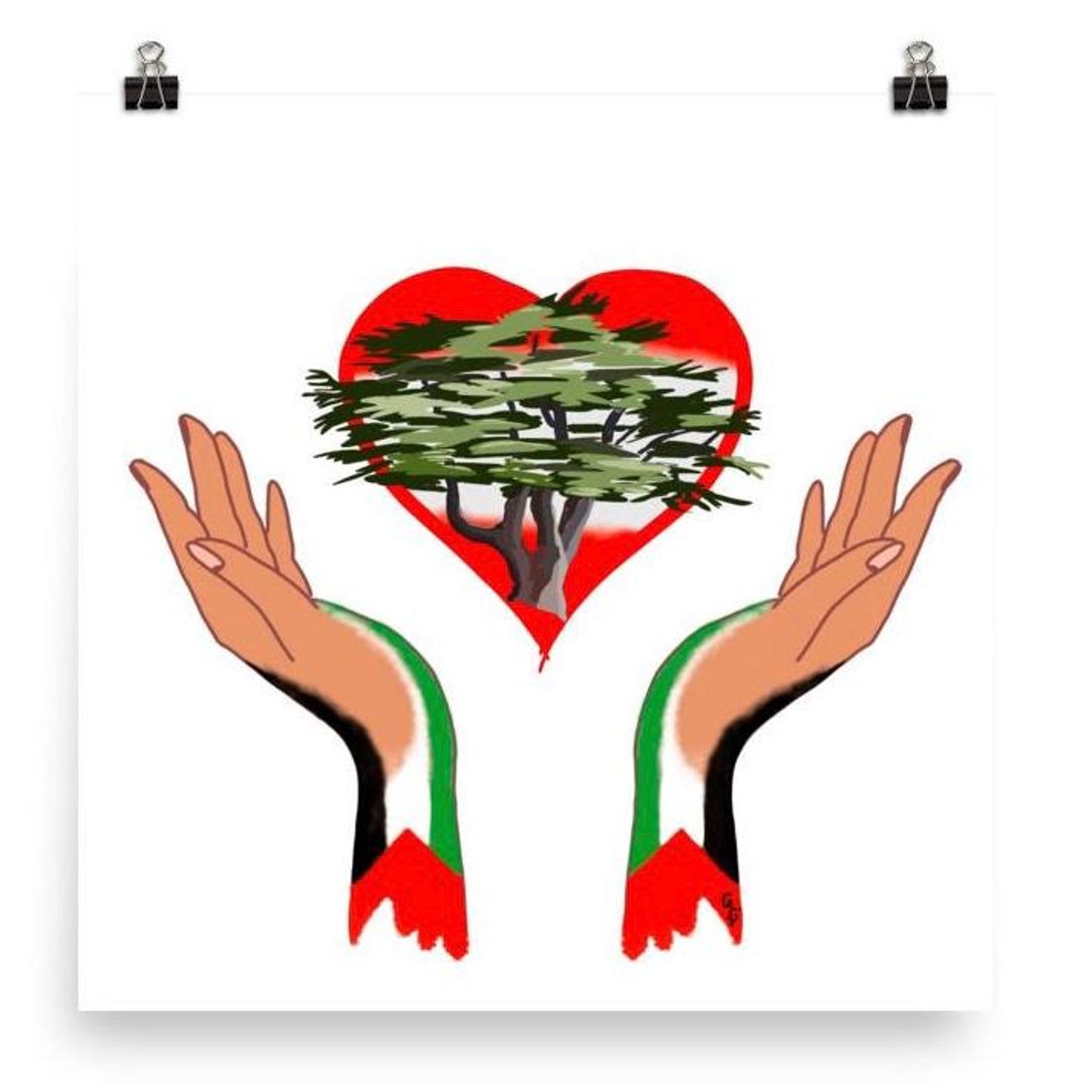 Lebanon and Palestine Solidarity - Art Print Poster | 100% Profit ...