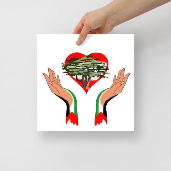 Lebanon and Palestine Solidarity - Art Print Poster | 100% Profit ...