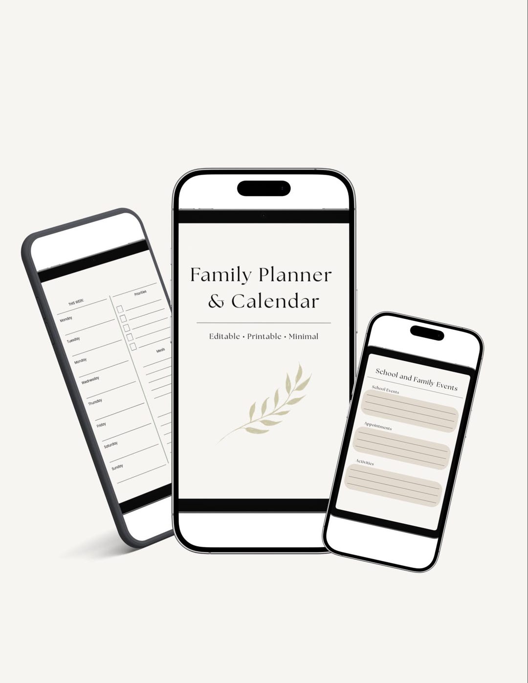 Editable Family Planner & Calendar | Printable Monthly, Weekly Planner ...