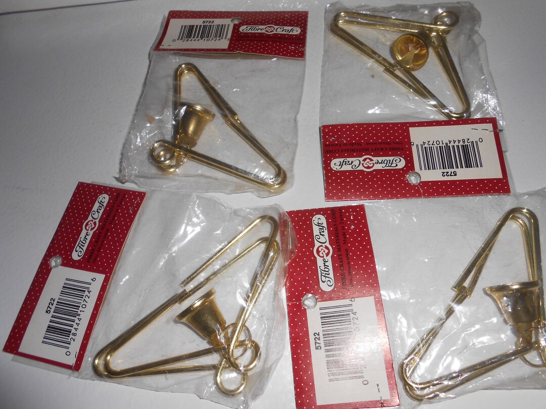 Set of 4 Fibre Craft Brass Bell Pull Hardware Sets 4 Inch Wide Top and ...