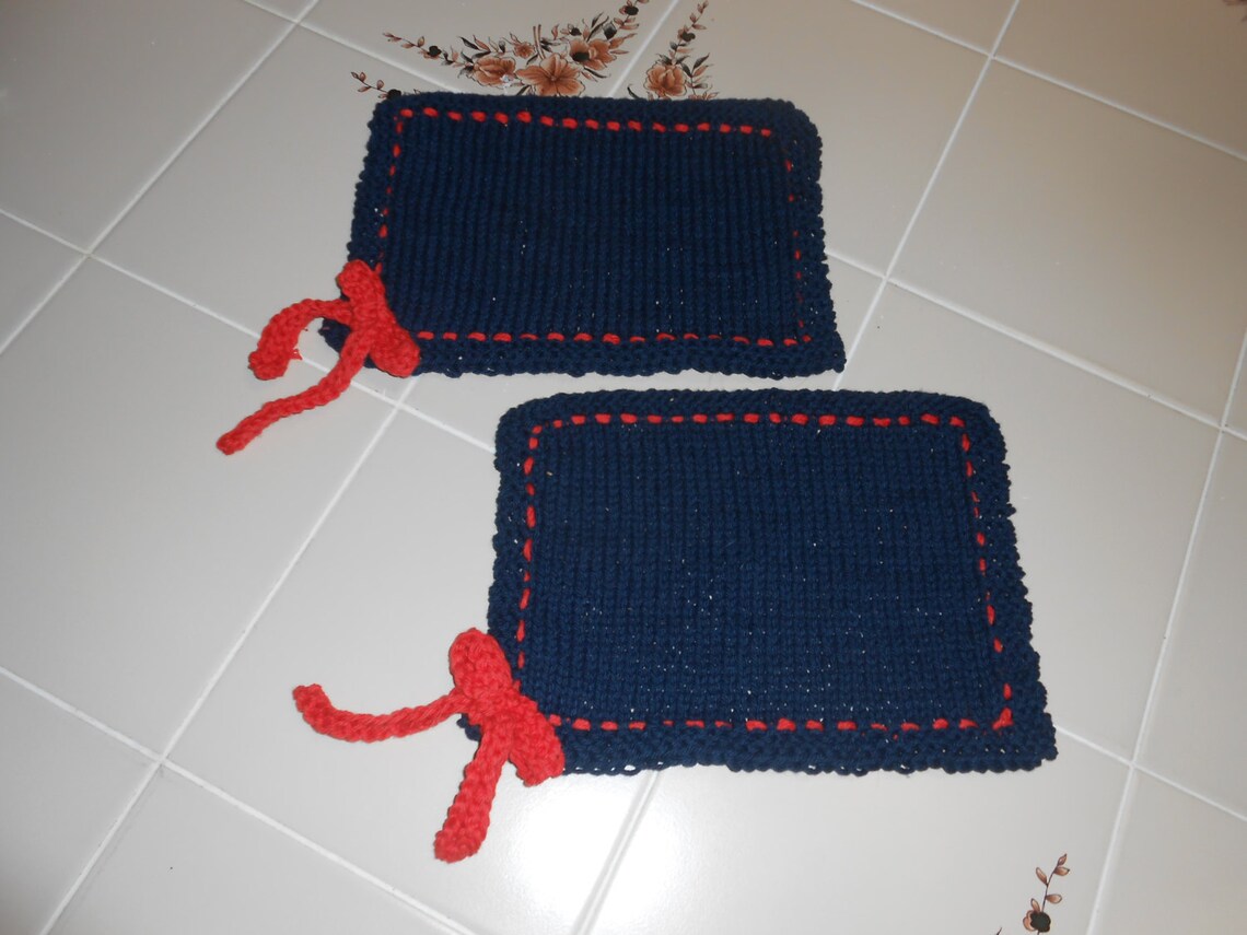 Four Original Design Knit Patterns for Mug Rugs Cotton Yarn - Etsy