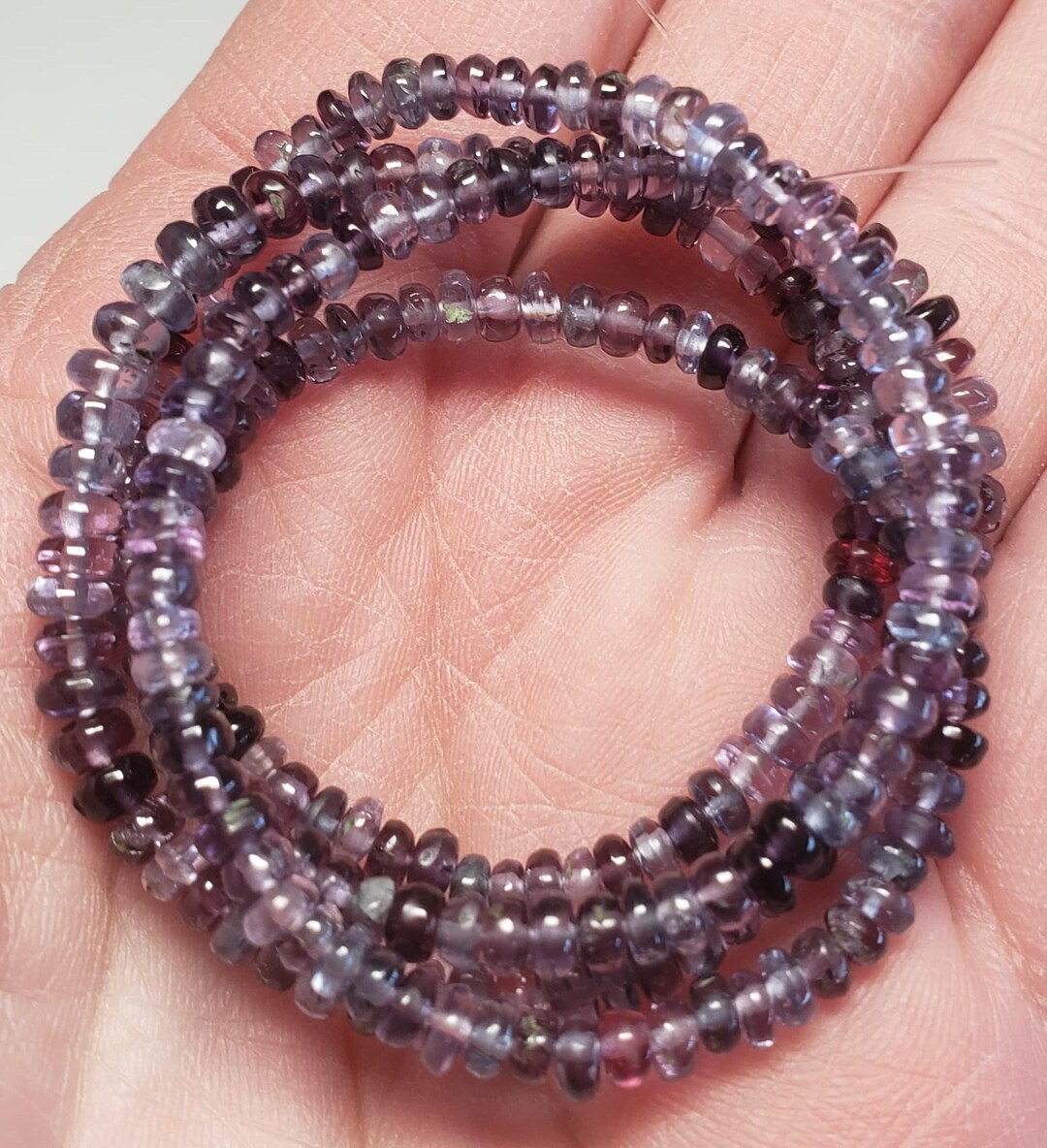Spinel - Purple 3.5-4.5mm Roundel Beads - 68.2ct - Etsy