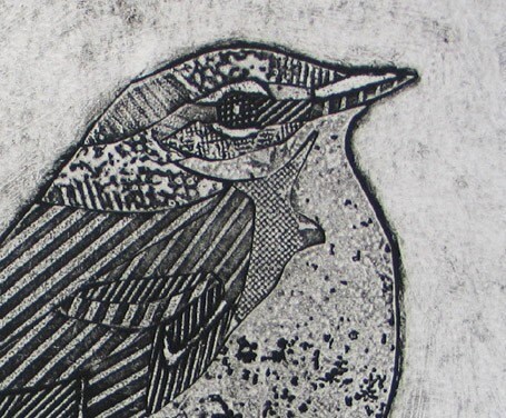 Bird Print Bird Art Original Black and White Collagraph Palm Warbler ...