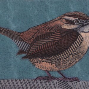 Bird Print Bird Art Original Black and White Collagraph Palm Warbler ...