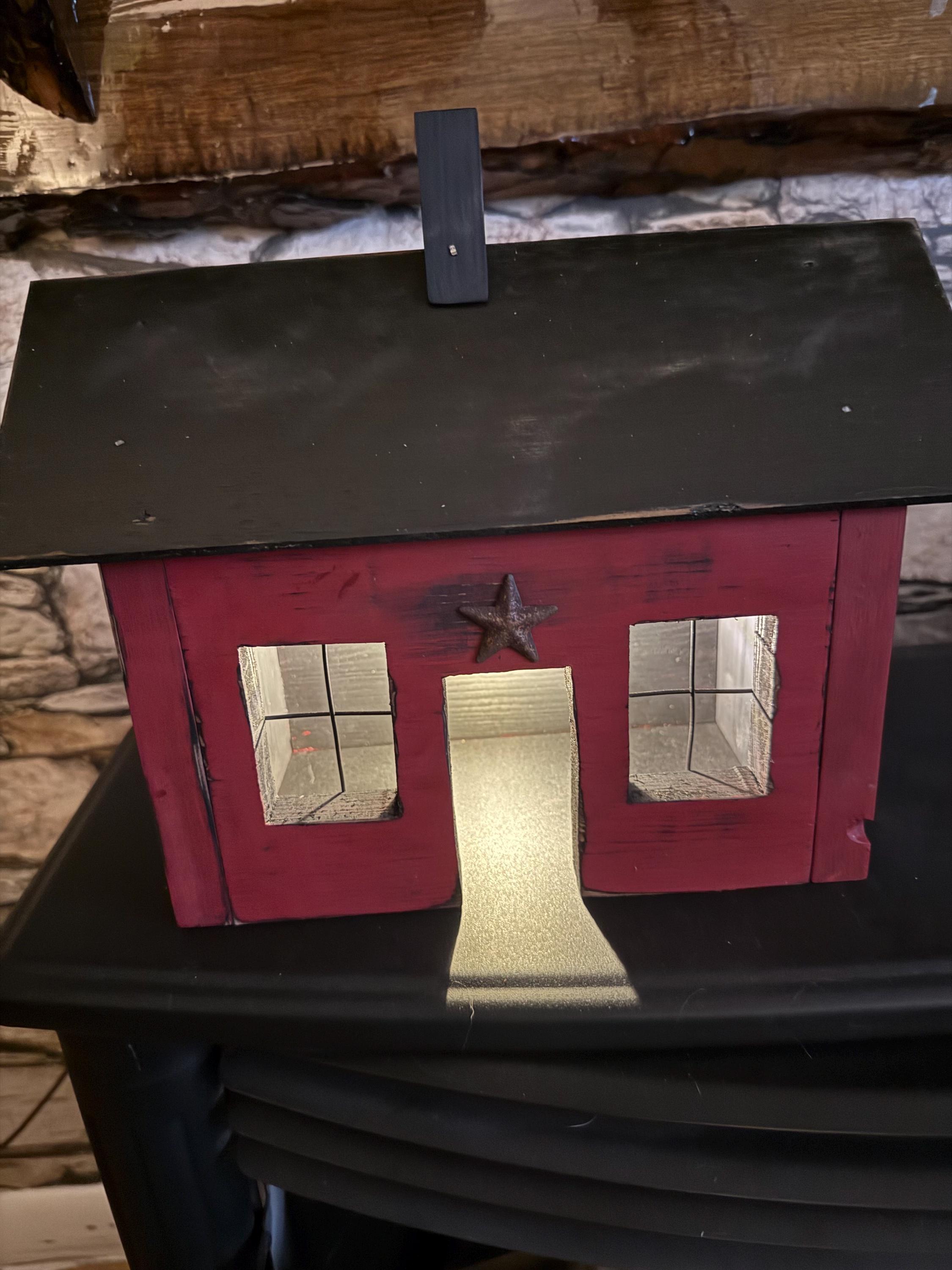 Small Red Saltbox House - Etsy