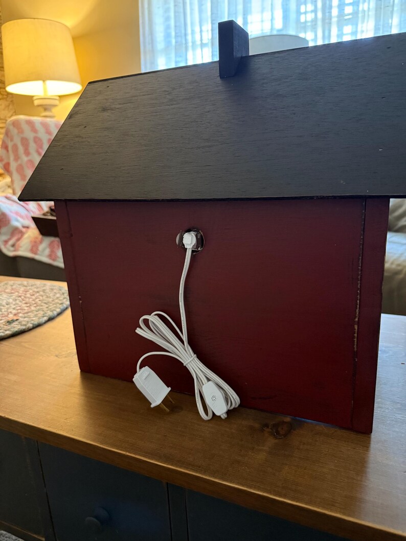 Red Saltbox House W/light - Etsy