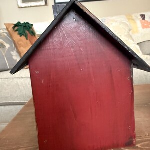 Small Red Saltbox House With Light - Etsy