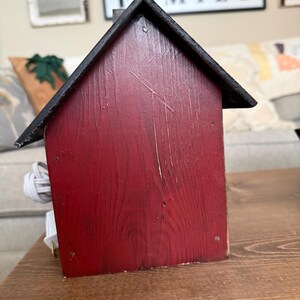 Small Red Saltbox House With Light - Etsy